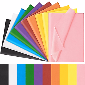 120 Sheets 20"X14" Colored Tissue Paper for Gift Bags Wrapping Paper, Art Tissue Paper Bulk for Weddings Birthday Party Crafts Decoration, 10 Colors