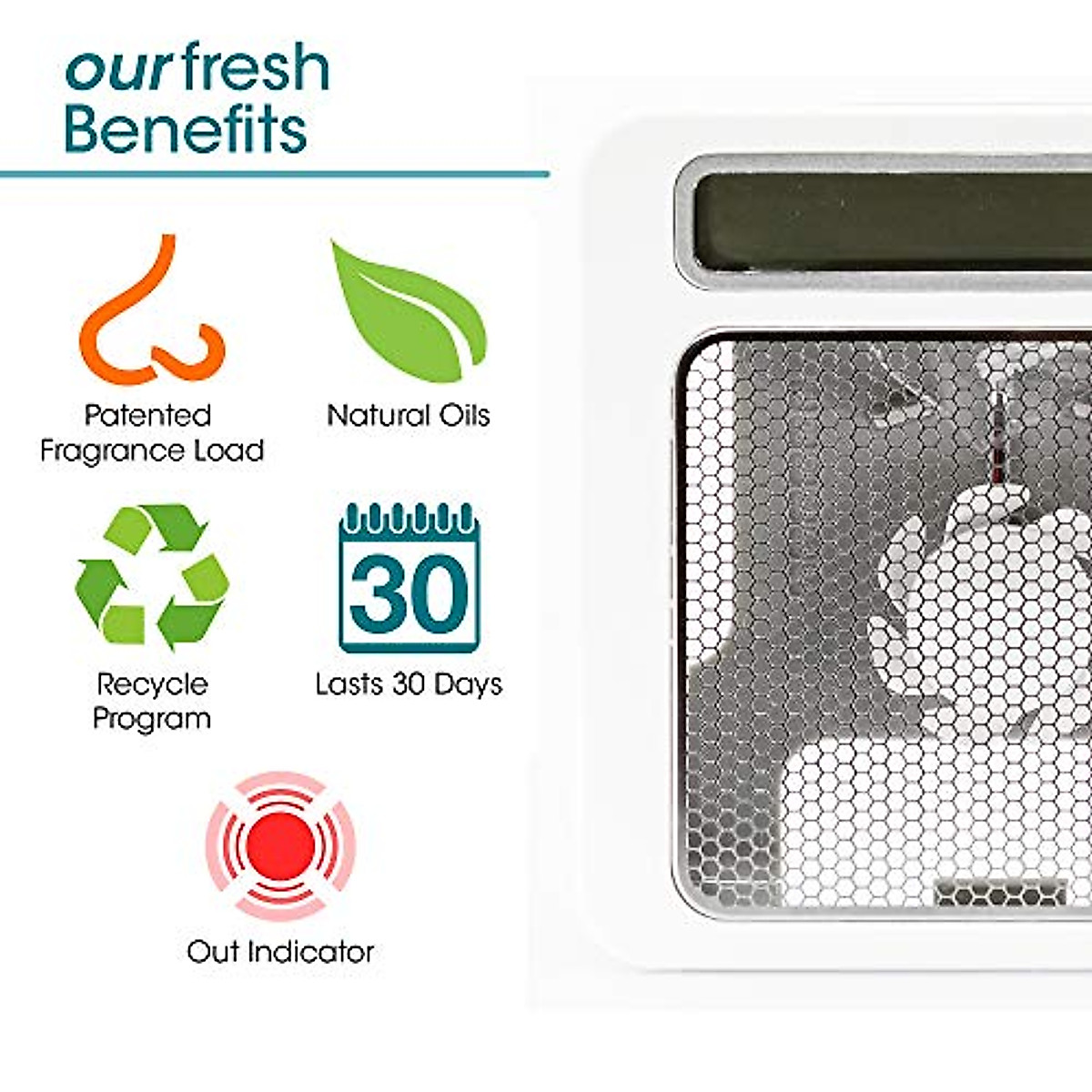 Fresh Products ourfresh Dry Fragrance Refills, Replace Metered Aerosol, 30-Day Use, Medium Sized Spaces, Powerful Fragrance, Free Batteries Included — Spa Minerals, 8pk