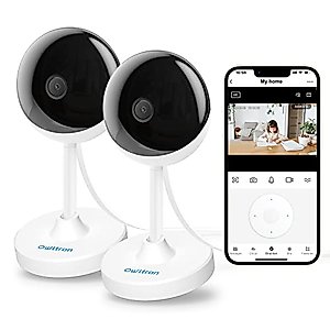 owltron Indoor Security Camera, 2 Pack 1080P Dog Cameras for Home Security WiFi Camera with Night Vision,Human Motion Detection,2-Way Audio Dog/Baby Monitor with Camera,Compatible with Alexa…