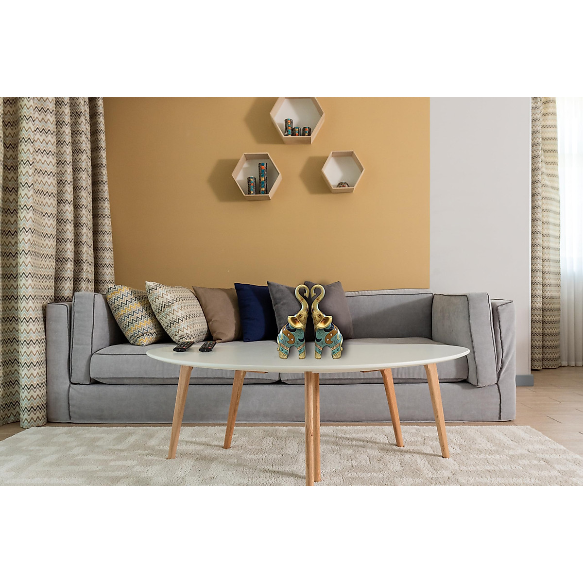 sugutee Good Luck Elephant Decor for Home, Large Gold Elephant Statue for Home Decor, Small Elephant Figurines and Statues (1 Pcs Small)