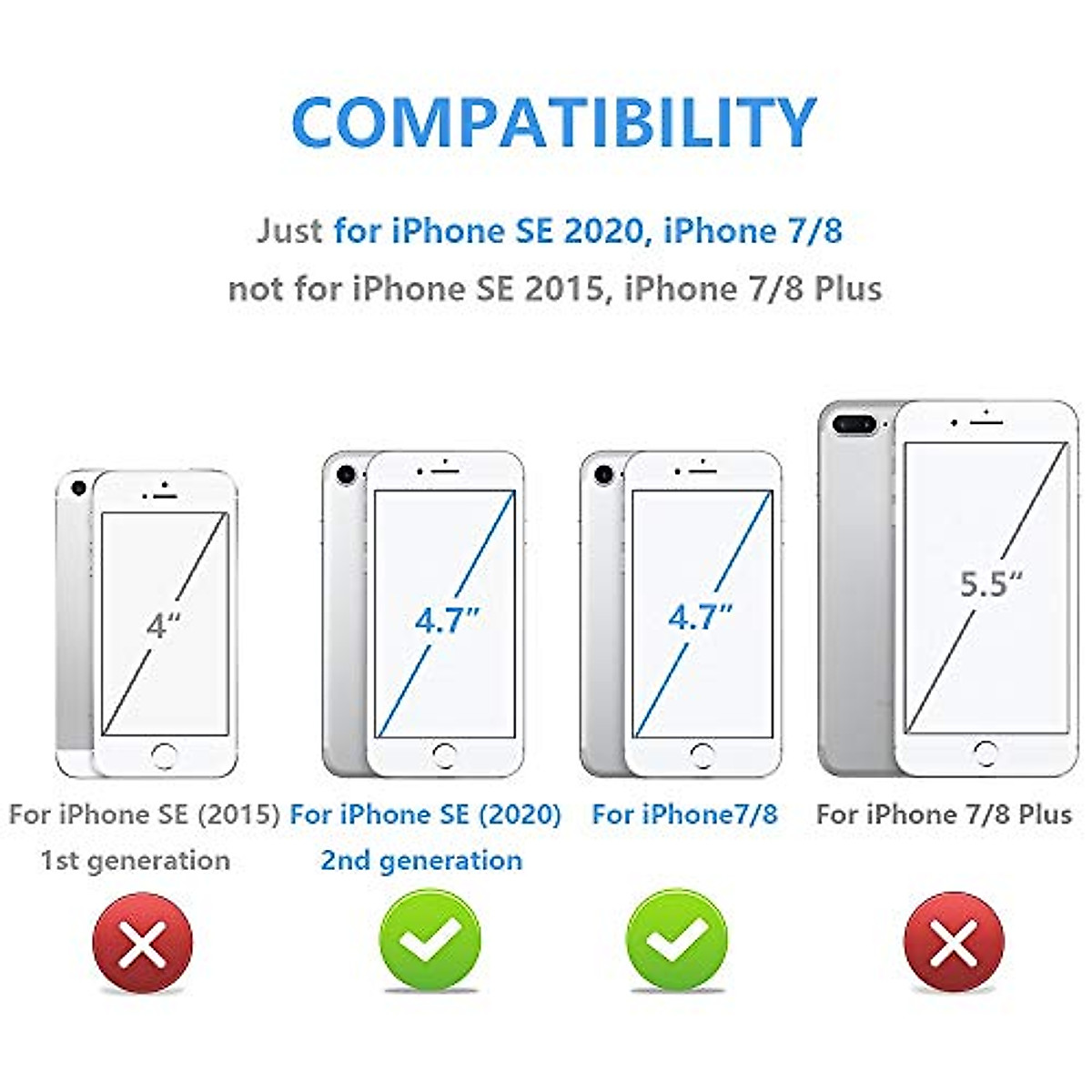 ONETOP for iPhone SE(2022) iPhone SE(2020) iPhone 7/8 Wallet Case with Card Holder, Premium PU Leather Kickstand Card Slots, Double Magnetic Clasp and Durable Shockproof Cover 4.7 Inch(Black)