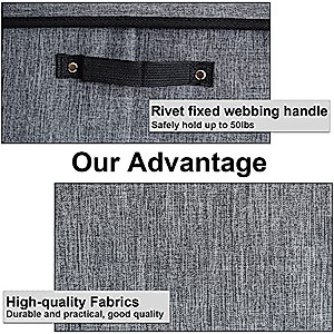 homyfort China Storage Containers With Lid and Handles, Dinnerware Storage Box for Dishes with 12 Felt Dividers, Hold 24 Plates, 12x 12 , Set of 2, Grey