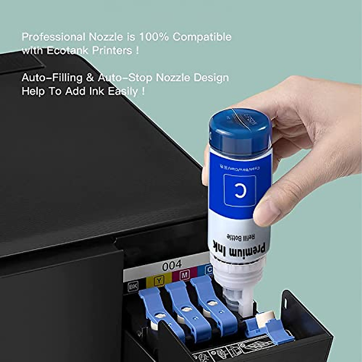 Printers Jack Compatible 502 T502 Refill Ink Bottles Replacement for EcoTank ET-2750 ET-3750 ET-4750 ET-2760 ET-3760 ET-4760 ET-2700 ET-3700 ET-3710 ET-15000 ST-2000 ST-3000 ST-4000 Printer