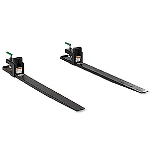 Titan Attachments Heavy-Duty 60" Clamp-on Pallet Forks, 47" x 4" Fork Length, Rated 6,000 LB, Easy to Install on Loader or Skid Steer Bucket