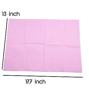 AebDerp 125Pcs Disposable Nail Art Tattoo Paper Towels Table Mat, 3-Ply Waterproof Tattoo Bibs Sheets Nail Desk Mat, Tattooing Tablecloth Pads Tray Covers, Nail Napkins for Nail Salon Supplies (Pink)