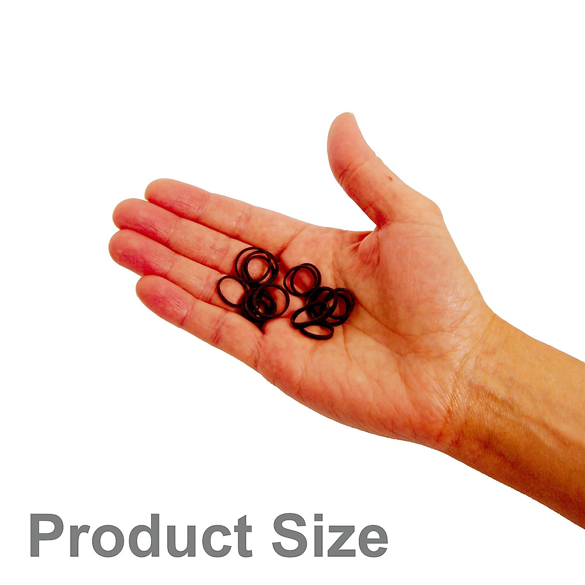 500 Count Small Black Rubber Bands in Re-closable Clamshell Container for Ponytails and Braids. 1/2in Diameter. Premium Quality, Made in USA! Extra Strong Hold for Women, Men, Boys and Girls. Ideal for Beards.