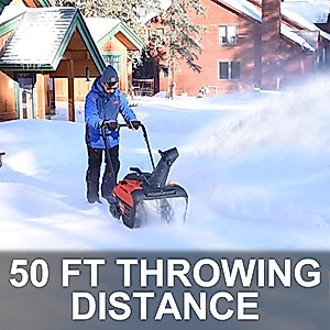 PowerSmart Snow Blower Gas Powered, 21 Inch Single Stage Gas Snow Thrower, 212CC Gasoline Engine Snowblower for Yard