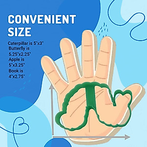 INSPIRED BY THE VERY HUNGRY CATERPILLAR COOKIE CUTTERS. Inspired By/Compatible With The Very Hungry Caterpillar Literature-Themed, Butterfly, Apple And Open Children’s Book Cookie Cutters (4 Pack)