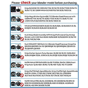 Replacement Parts for Nutri Ninja, Blender 6 Fins Blade Assembly and 2 Pack 16 oz Cup Set for BL770 BL780 BL660 Blender (3.35 inch)