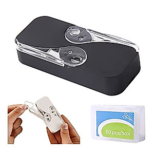 Portable Floss Dispenser, Dental Floss Portable Case Dental Floss Dispenser Dental Floss Picks Cases Automatic Floss Organizer Travel Floss for Women Men Teeth Cleaning (Black)