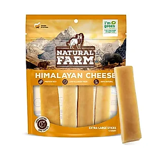 Natural Farm Himalayan Yak Cheese, Protein-Rich, Low-Allergen, Lactose-Free, Gluten-Free, 100% Natural - Extra-Large, 4 Pack