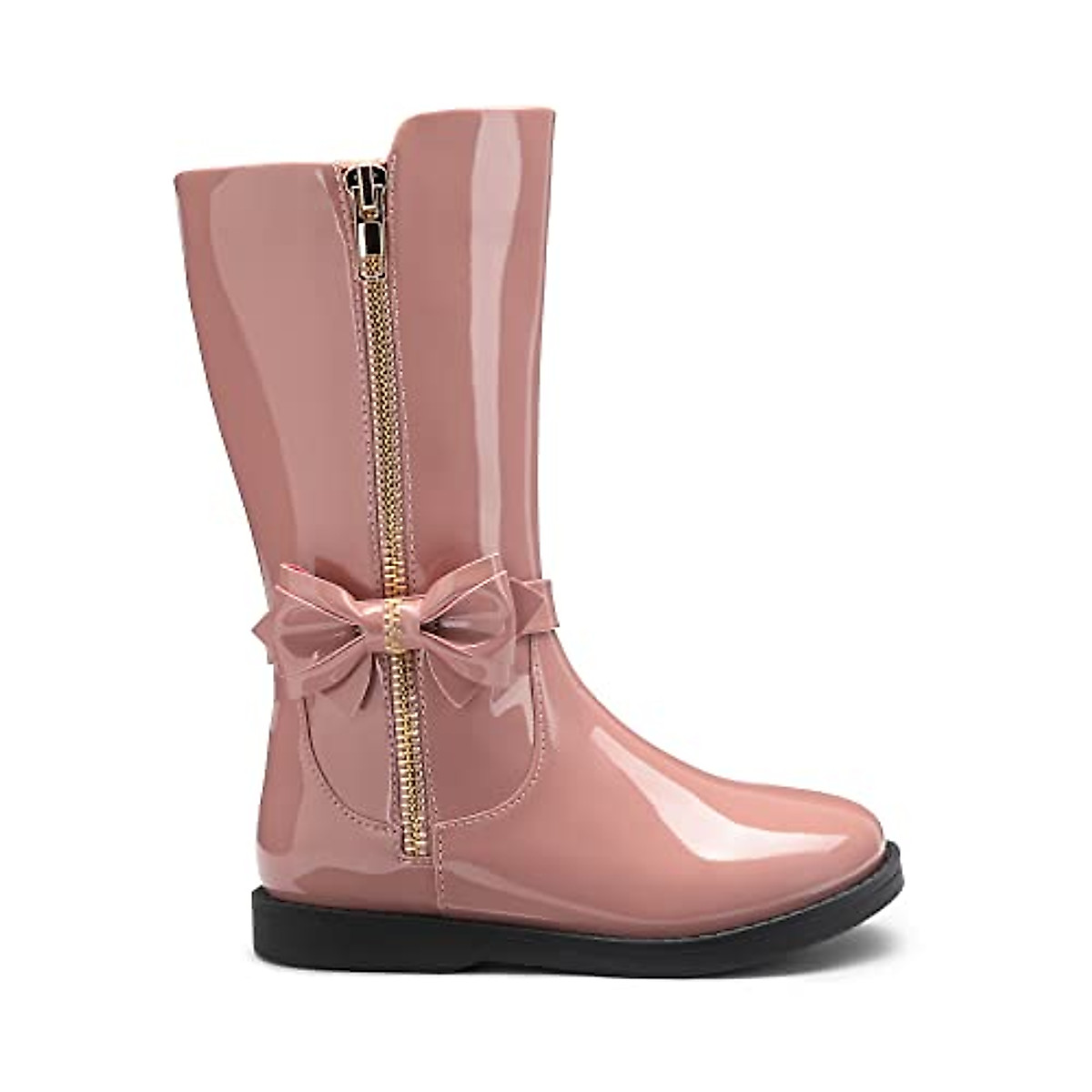 DREAM PAIRS SDBO224K Girls Side Zipper Riding Boots Mid Calf Shoes Size 5 Toddler Pink/PAT