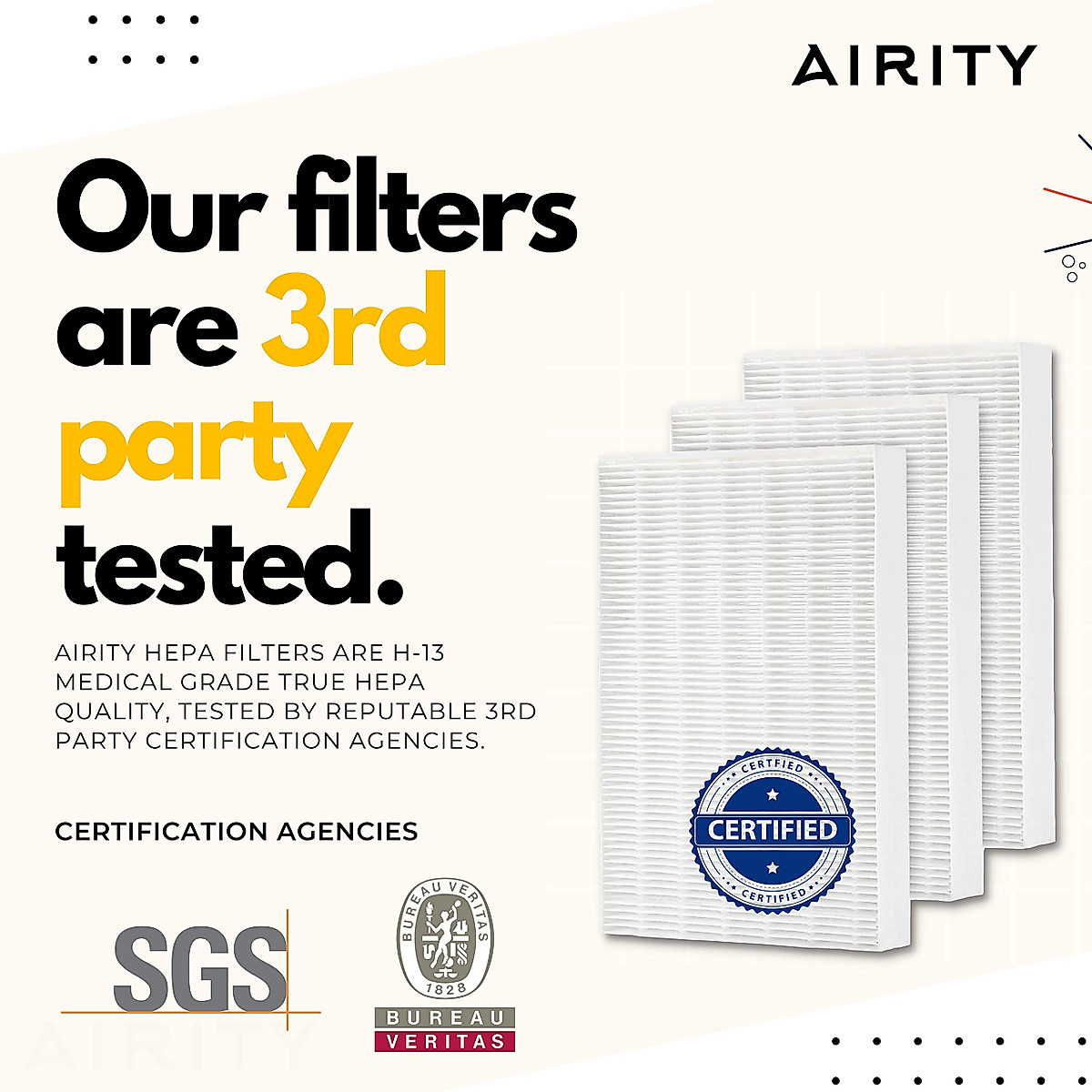 Airity HPA300 HEPA Filter Replacement Compatible with Honeywell HPA300 Replacement Filters | Honeywell Air Purifier Filter Replacement | Hepa Air Purifier |Honeywell Air Purifiers | Honeywell R Filter