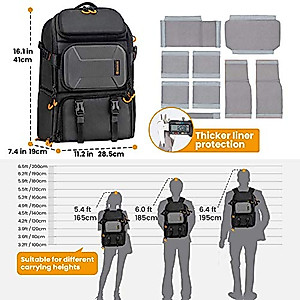 TARION Pro Camera Backpack Large Camera Bag with Laptop Compartment Tripod Holder Waterproof Raincover Outdoor Photography Hiking Travel Professional DSLR Camera Bag Backpack for Men Women Side Access