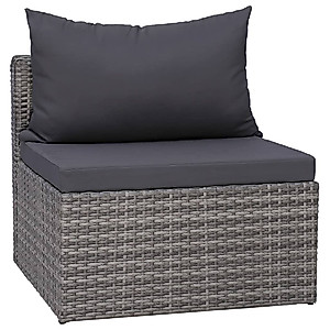 vidaXL 3 Piece Patio Sofa Set - Stylish and Practical Design with Weather-Resistant PE Rattan and Powder-Coated Steel Frames, Set Includes Cushions