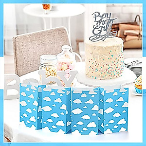Tallew 24 PCS Blue Sky Clouds Paper Party Bags Cloud Treat Candy Goodie Bags Blue Sky Gift Bags Wrapping Party Favor Bags for Baby Girls Baby Shower Birthday