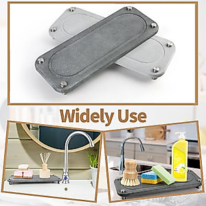 INFTYLE Sink Caddy, Instant Dry Sink Organizer, Sponge Soap Holder Dispenser, Kitchen Countertop Fast Drying Counter Tray Rack, Sink Diatomaceous Pedestal Stand Riser with Stainless Steel Feet