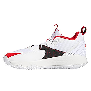 adidas Unisex Dame Extply 2 Basketball Shoe, White/Vivid Red/Dash Grey, 13 US Men