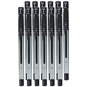 Zebra Z-Grip Stick Gel Pen, 0.7mm, Black, 12 Pack (42510)