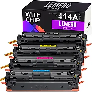 LEMERO UTRUST (414A with Chip) Compatible Toner Cartridge Replacement for HP 414A 414X W2020A W2020X use with HP Color Laserjet Pro MFP M479fdw, M479fdn, M454dw, M454dn, M479dw 414A (4-Pack)