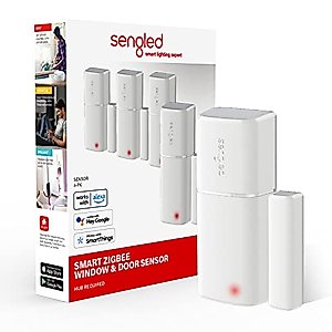 Sengled Zigbee 3.0 Smart Door Sensor G2, Smart Sensor for Window and Door, Hub Required, Compatible with Alexa, Google Assistant, APP Remote Control, 4 Pack（Smartthing Not Support）