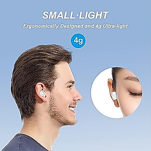 Wireless Earbuds, Bluetooth 5.3 Headphones 30H Playtime Wireless Charging Case & LED Power Display Deep Bass IPX7 Waterproof Earphones Microphone Stereo Headset for Sports/Workout/Gym(White)