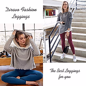 Diravo 7 Pack Womens High Waisted Leggings Soft Athletic Tummy Control Pants for Running Workout Pants