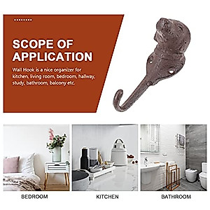 Zerodeko Wrought Iron Animal Hook Metal Animal Wall Hook Cubicle Coat Hook Wall Hanging Hook Wall Decorative Hooks Dog Wall Hanger Dog Coat Rack Rustic Key Hook Heavy Metal Hook