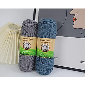 3-Pack Sheep’s 50% Wool Worsted Yarn for Knitting and Crocheting 10.5 oz, 495 Yards Imported (Black 13)