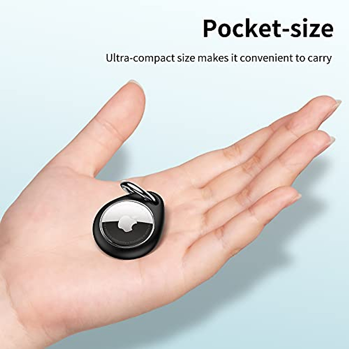 UNBREAKcable 4-Pack AirTag Case with Keychain [Lock Design][Lightweight][ Scratch Protection], Secure Holder Protective Case for Keys, Bags, Luggage, and Pet Collar (Black&Blue)