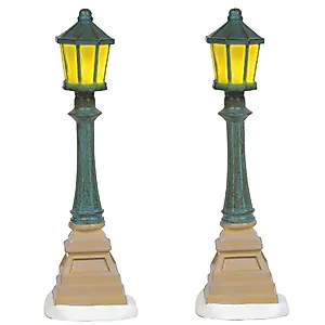 Department 56 Village Cross Product Accessories Christmas Street Lanterns Lit Figurine Set, 4.75 Inch, Multicolor