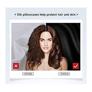 THXSILK 100% Natural Mulberry Silk Pillowcase for Hair and Skin Luxury 6A Grade 1 Pack Mulberry Silk Pillow Cases with Hidden Zipper Closure, King, Red