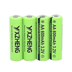 YXZHENG 3.2 Volt Rechargeable Solar Battery AA 4PCS Replacement for Solar Lawn Light (4pcs AA Batteries)