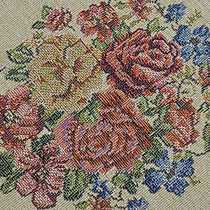 TEALP Rustic Floral Area Rugs for Swivel Chair ,Non Slip Doormat Living Room Rug Washable Rose Design Floor Rugs 39.3''Round