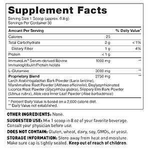 Amy Myers MD Leaky Gut Revive MAX Powder for Leaky Gut Repair “ Potent L-Glutamine Powder to Support Constipation, IBS, Diarrhea, Bloating, Gas, SIBO “ Plant Based Supplement for Gut Health, 1 Month