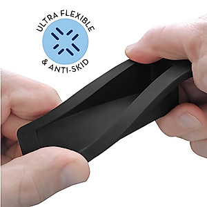 S&T INC. Heavy Duty Rubber Door Stopper for Residential and Commercial Use, Black, 4.8 in. x 2.2 in. x 1.3 in, 4 Pack