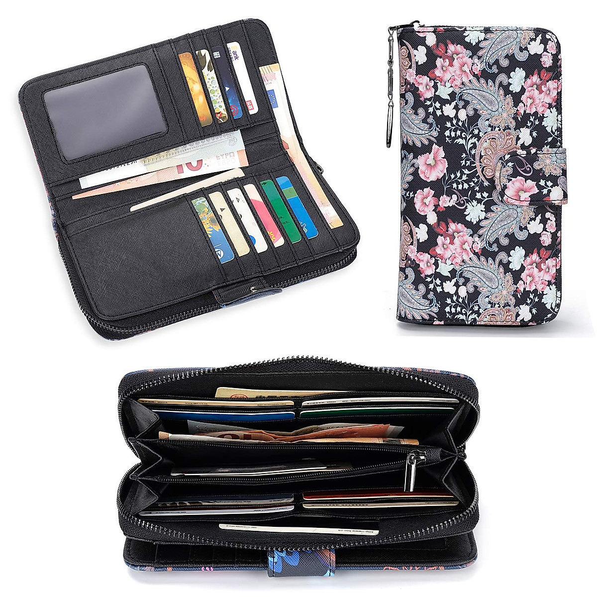 TAN.TOMI Womens Wallets, RFID Blocking Wallet for Women made of smooth and soft Vegan Leather, RFID Wallet Women