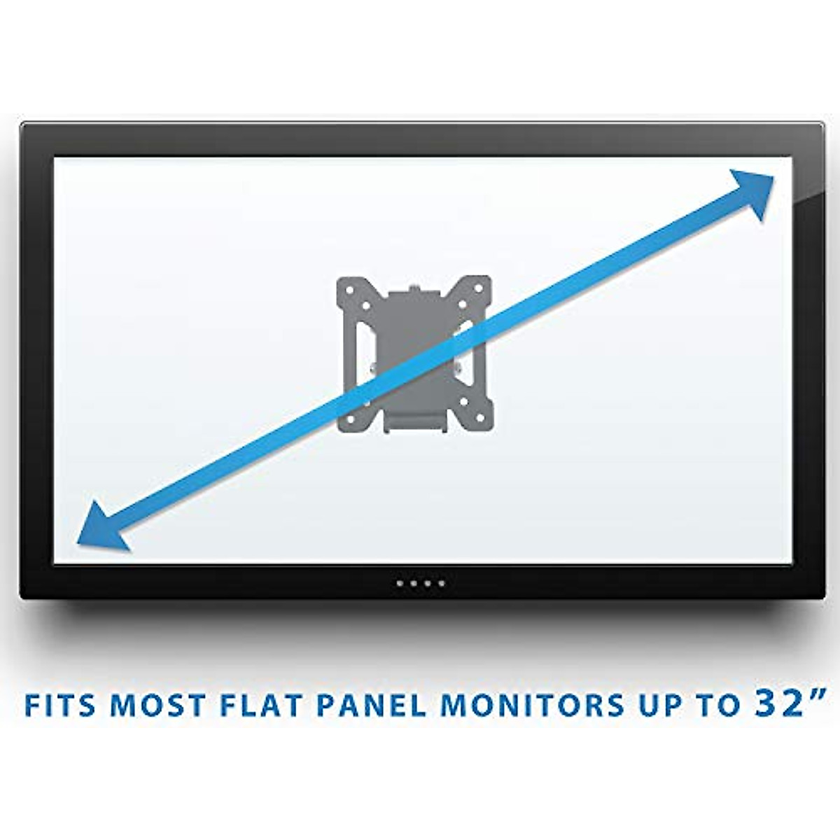 Mount-It! Tilting TV Wall Mount Bracket for Small TV and Computer Monitors, Low-Profile Design with Quick Release Function, Fits 24, 27, 30 and 32 Inch Screens Up to VESA 100, 44 Lbs Capacity, Black