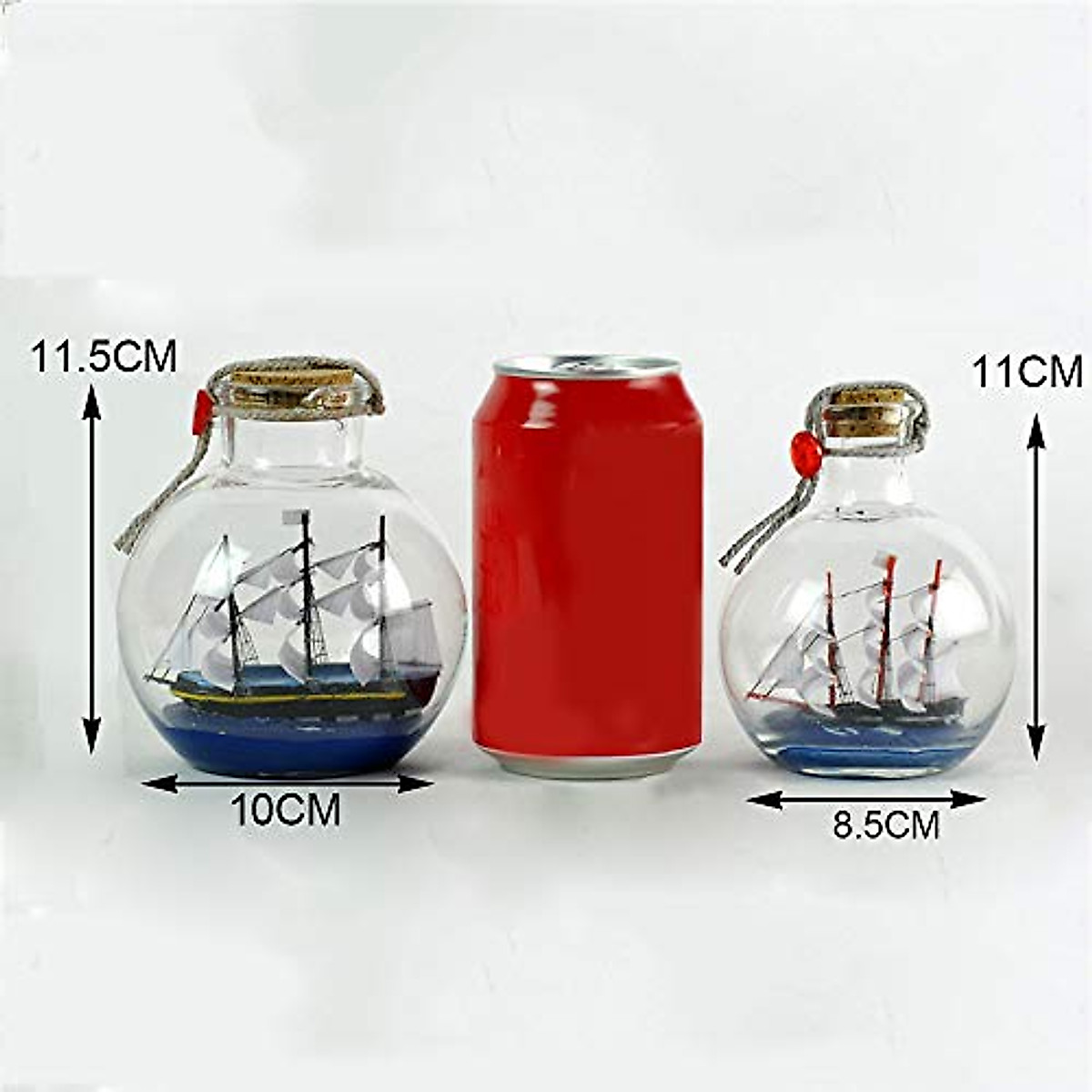 LAMF Drift Bottle Decor, Sailing Boat in Wishing Bottle Glass Cork Bottles, Pirate Ship in a Bottle Kit Handicraft Nautical Home Decorations Gifts Crafts, Large, (20WHEXRNI2047493C)