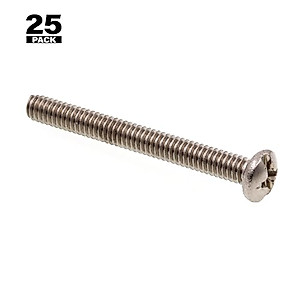 Prime-Line 9008832 Machine Screw, Pan Head, Slotted/Phillips Combo, #8-32 X 1-1/2 in, Grade 18-8 Stainless Steel, Pack of 25