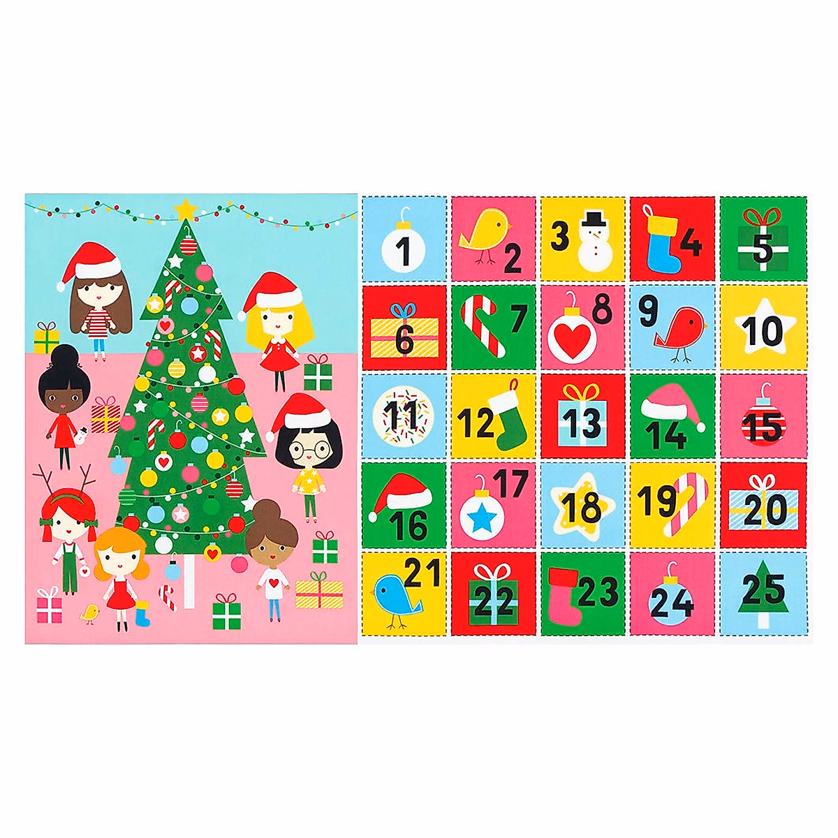 Kaufman Girl Friends Holiday Party Advent Calendar 24" Panel Holiday, Fabric by the Yard
