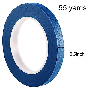 Chuangdi 1/2 Inch Width x 55 Yards Multi-use Painter's Tape, Masking Tape Drafting Tape Scrapbooking Tape (Blue,12 mm)