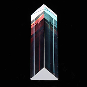 Optical Glass Prism, K9 Optical Glass Triangle Prism Right Angle Prism for Physics Teaching Tools(15x15x87mm)