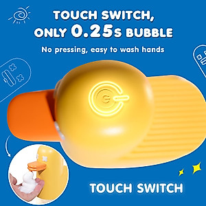 Genialba Automatic Soap Dispenser, 12oz/350ml, Rechargeable, Hand Washing Time Reminder, Cute Duck Foaming Touchless Soap Dispenser, Kids Hand Soap Dispenser for Home, Bathroom, School with USB C