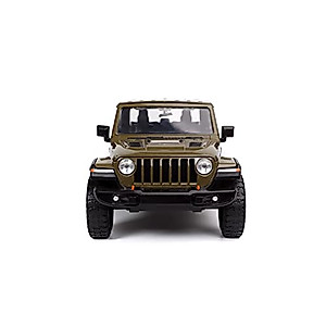 Just Trucks 1:24 2020 Jeep Gladiator Die-cast Car Brown with Tire Rack, Toys for Kids and Adults