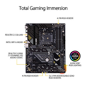 ASUS TUF Gaming B550-PLUS WiFi AMD AM4 Zen 3 Ryzen 5000 & 3rd Gen Ryzen ATX Gaming Motherboard (PCIe 4.0, WiFi 6, 2.5Gb LAN, BIOS Flashback, USB 3.2 Gen 2, Addressable Gen 2 RGB Header and Aura Sync)