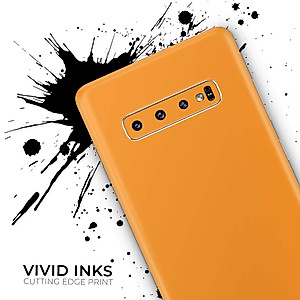 DesignSkinz Solid Orange Protective Vinyl Decal Wrap Skin Cover Compatible with The Samsung Galaxy S20 (Screen Trim & Back Glass Skin)