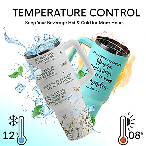 Christian Tumbler - Gifts for Christian Women - Bible Emergency Tumber - Motivational Coffee Tumbler - Gift Ideas for Christian Women, Friend, Coworkers - I Am A Child of God 40oz Tumbler with Handle