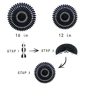 ADLKGG Yellow Black Party Birthday Decoration, Happy Birthday Banner with Balloons, Triangular Pennants, Hanging Swirls, Paper Fans, Circle Star Paper Garland for Baby Shower Bumble Bee Theme Birthday