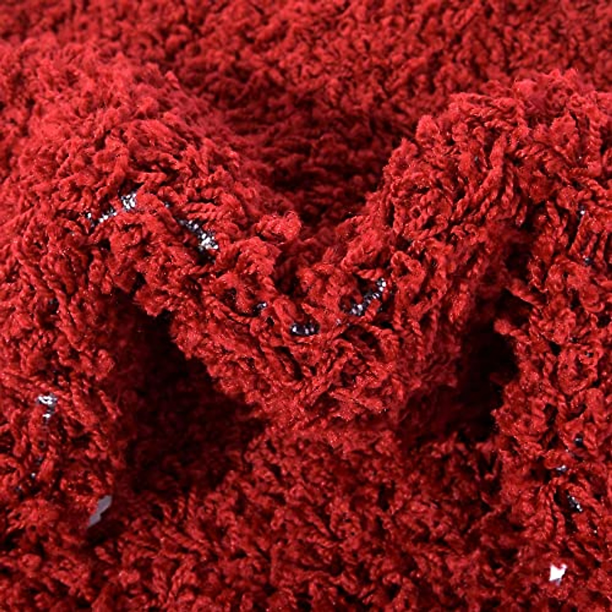 Rugs.com - Über Cozy Solid Shag Collection Rug – 9' x 12' Cherry Red Shag Rug Perfect for Living Rooms, Large Dining Rooms, Open Floorplans